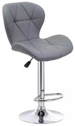 LuxuryForm DESIGN Barová židle LIVIO na stříbrné kulaté podstavě - šedá