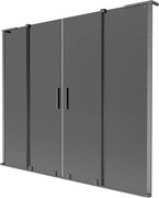 Mexen Velar L Duo, 2-křídlová posuvná vanová zástěna 200 x 150 cm, 8mm šedé sklo, broušený grafit, 896-200-003-42-66