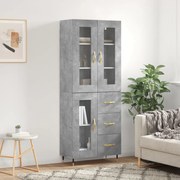 Skříň highboard betonově šedá 69,5x34x180 cm kompozitní dřevo