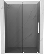 Mexen Velar, posuvné sprchové dveře do otvoru 140 cm, 8mm šedé sklo, bílá matná, 871-140-000-41-20