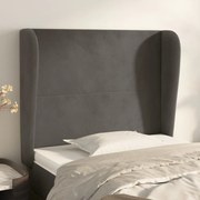Čelo postele typu ušák tmavě šedé 103x23x118/128 cm samet 3117719