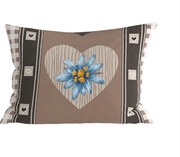 Polybavlněný povlak na polštář HEART RETRO POLY 50x70 cm, hnědý
