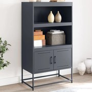 Skříň highboard antracitová 68,5 x 38,5 x 123,5 cm ocel