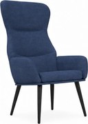 relaxační křeslo, odpočinkové, dřevo/kov/textil, 96x68x79 cm, nohy černé/modrá, Dekorino KR20260058
