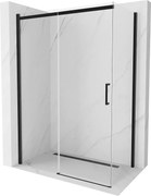 Mexen Omega sprchový kout 140x80cm, 8mm sklo, černý profil-čiré sklo, 825-140-080-70-00