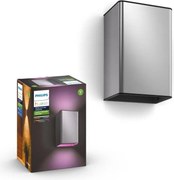 PH 17464/47/P7 HUE Resonate SVÍTIDLO VENKOVNÍ NÁSTĚNNÉ LED RGBW 2x8W 1200lm 2000-6500K IP44, nerez - PHILIPS HUE (915005843001)