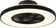 Reality Stropní LED svítidlo Halmstadt s ventilátorem černé, pr. 59 cm
