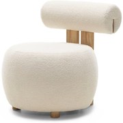 Krémové designové křeslo HANNA, dub