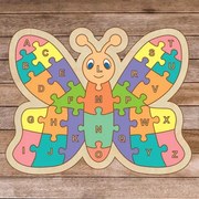 Dětské dřevěné puzzle - Abeceda motýl A-ZET 26 dílků | SENTOP H009
