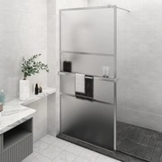 Zástěna do průchozí sprchy s policí chrom 115x195 cm ESG/hliník 3185505