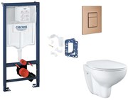 Grohe Rapid SL - Set předstěnové instalace, klozetu, sedátka SoftClose, tlačítka Skate Cosmopolitan a sady pro vhazování tablet, kartáčovaný Warm Sunset SANI11BB4155