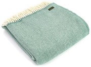 Vlněná deka Fishbone Sea Green 183 x 150 cm Tweedmill