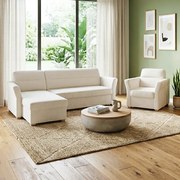 Sedací sestava LIVIA | malá sedací souprava + křeslo | 157x228 + 88 cm | rozkládací s úložným prostorem | VÝBĚR TKANIN