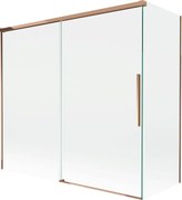 Mexen Rox, 2-křídlová posuvná vanová zástěna 170 + 70 x 150 cm, 8mm čiré sklo, růžové zlato profil, 8C9-170-070-60-00