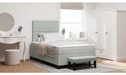 Postel s boxspringem s čelo Světle šedá 190 x 120 cm samet 3344432