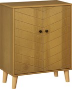 HOMCOM Příborník do Obývacího Pokoje Víceúčelový Vintage Styl Kuchyňský Příborník se 2 Vnitřními Policemi, Dřevotřískový, 60x30x76cm, Dřevěná barva |
