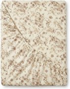 Kvalitex Bavlněné napínací prostěradlo Kvítí béžové 80x200cm