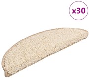 Schodové rohože 30 ks 56 x 17 x 3 cm krémové, půlkulaté 3365803