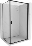 Mexen Mist-B, 1-křídlý výklopný sprchový kout, pravý, 70 x 120 cm, čiré sklo-černý rám, 8A2T-070-120-70-70-P