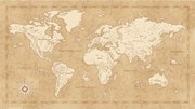 Komar Vliesová fototapeta Vintage World Map 500 x 280 cm
