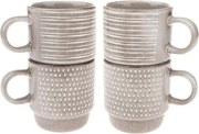 Sada 4 ks keramických hrnků BEIGE 290 ml