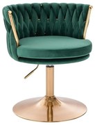 LuxuryForm DESIGN Otočná židle LYON VELUR na zlatém talíři - zelená