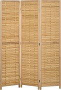 HOMCOM Paraván do pokoje 3-dílný skládací paraván z bambusu 120x170cm do obývacího pokoje nebo ložnice v přírodě | Aosom.de