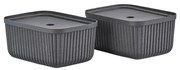 Černé úložné boxy v sadě 2 ks s víkem 32x23x20,5 cm Pulp – Zone