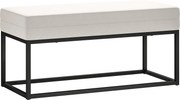 HOMCOM Moderní a Minimalistická Lavice do Předsíně s Nastavitelnými Nohy, Čalouněná Lavice do Ložnice z Sametu a Oceli, 94x42x44 cm, Krémová | Aosom