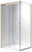 BPS-koupelny Obdélníkový sprchový kout SK-KZ22B 110x80 zlatý/transparent - bez vaničky