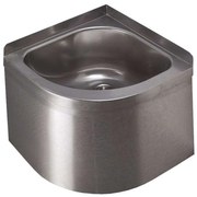 Sanela Nerezová umyvadla - Rohové umyvadlo 360x360 mm, bez otvoru pro baterii, matná nerez SLUN 11