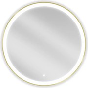 Mexen Esso koupelnové zrcadlo osvětlené, kulaté 80 cm, LED 6000K, proti zamlžení, zlatý rám - 9825-080-080-611-50