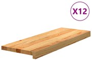 Nášlapy na schody 12 ks světle hnědé 70x30x2 cm masivní dub 3282983