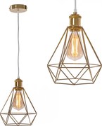 Toolight - Závěsná lampa kovová 392197, zlatá, OSW-09680