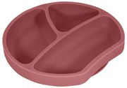 Silikonový dětský talíř v cihlové barvě 19x20,5 cm Dusky Pink – Kindsgut