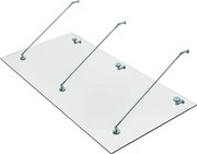 HOMCOM Skleněný přístřešek nad dveřmi, tvrzené sklo (ESG), nerezová ocel, průhledné sklo 200x90cm | Aosom