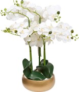 Umělá orchidej ve zlatém květináči SANAE, výška 65 cm