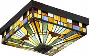 Vitrážové stropní svítidlo Elstead INGLENOOK F 2xE27 IP44