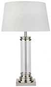 Searchlight EU5141SS Stylová stolní lampa PEDESTAL SATIN + čiré sklo