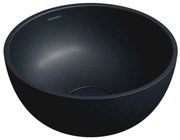 OMNIRES Shell M+ - Umyvadlo na desku, průměr 35 cm, bez přepadu, bez otvoru pro baterii, matná černá SHELL350UNBLV