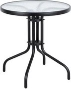 TRENDIE Zahradní stolek se sklem 60 cm kulatý