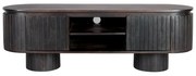 Tmavě hnědý TV stolek z mangového dřeva 140x45x40 cm Kenji – Dutchbone