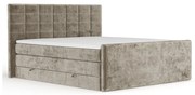 Světle hnědá boxspring postel s úložným prostorem 200x200 cm Ava – Maison de Rêve