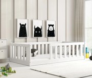 Dětská Montessori postel z masivu borovice BELLA 160x80 cm - bílá