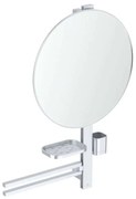 Ideal Standard ALU+ - Zrcadlo s držákem ručníků, poličkou a pohárkem na kartáčky a pastu, stříbrná BD587SI