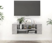 Nástěnná TV skříňka betonově šedá 102 x 35 x 35 cm dřevotříska