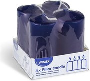 Wimex 33103 - válcová svíčka 40 × 80 mm, tmavě modrá - 4 ks