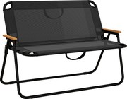 Outsunny Skládací zahradní lavice pro 2 osoby do 220 kg pro kempování Terasa Síťovina černá 108x65x73cm | Aosom.de