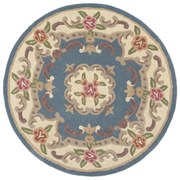 Modrý vlněný koberec Flair Rugs Aubusson, ⌀ 120 cm