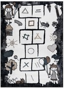 Dywany Łuszczów, Dětský kusový koberec Fun Hop black, 120x170, černobílá, dětský pokoj